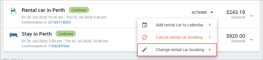 Change a Rental Car Booking – Zeno Knowledge Base